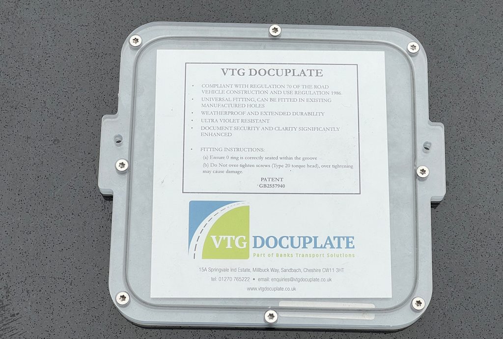 VTG6 Plate Holder - HGV MOT and Document Holder | weatherproof ...